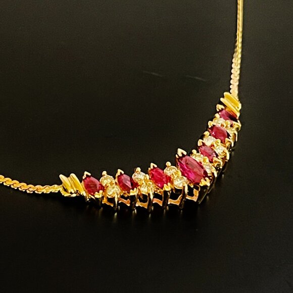 Effy | Jewelry | 375 New Effy Ruby Diamond V Shape Necklace 4k | Poshmark